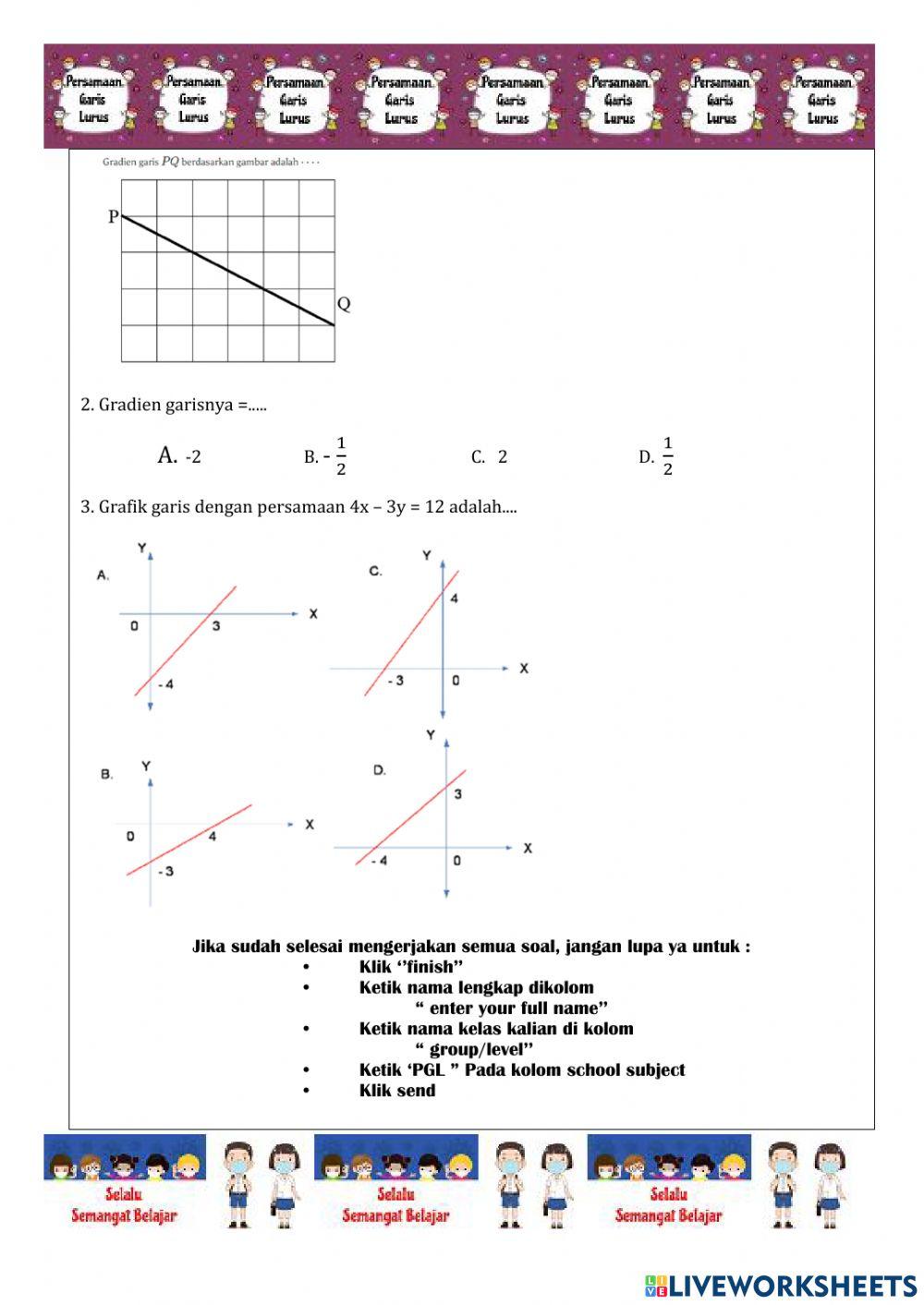 Persamaan Garis… | Free Interactive Worksheets | 1297179