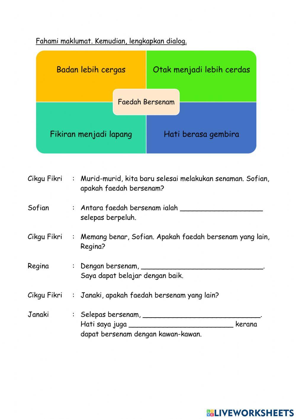 Bagusnya Bersenam exercise | Live Worksheets