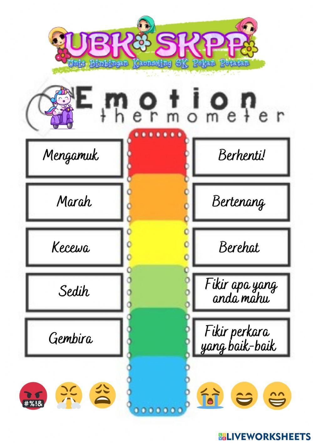 Termometer Emosi worksheet | Live Worksheets