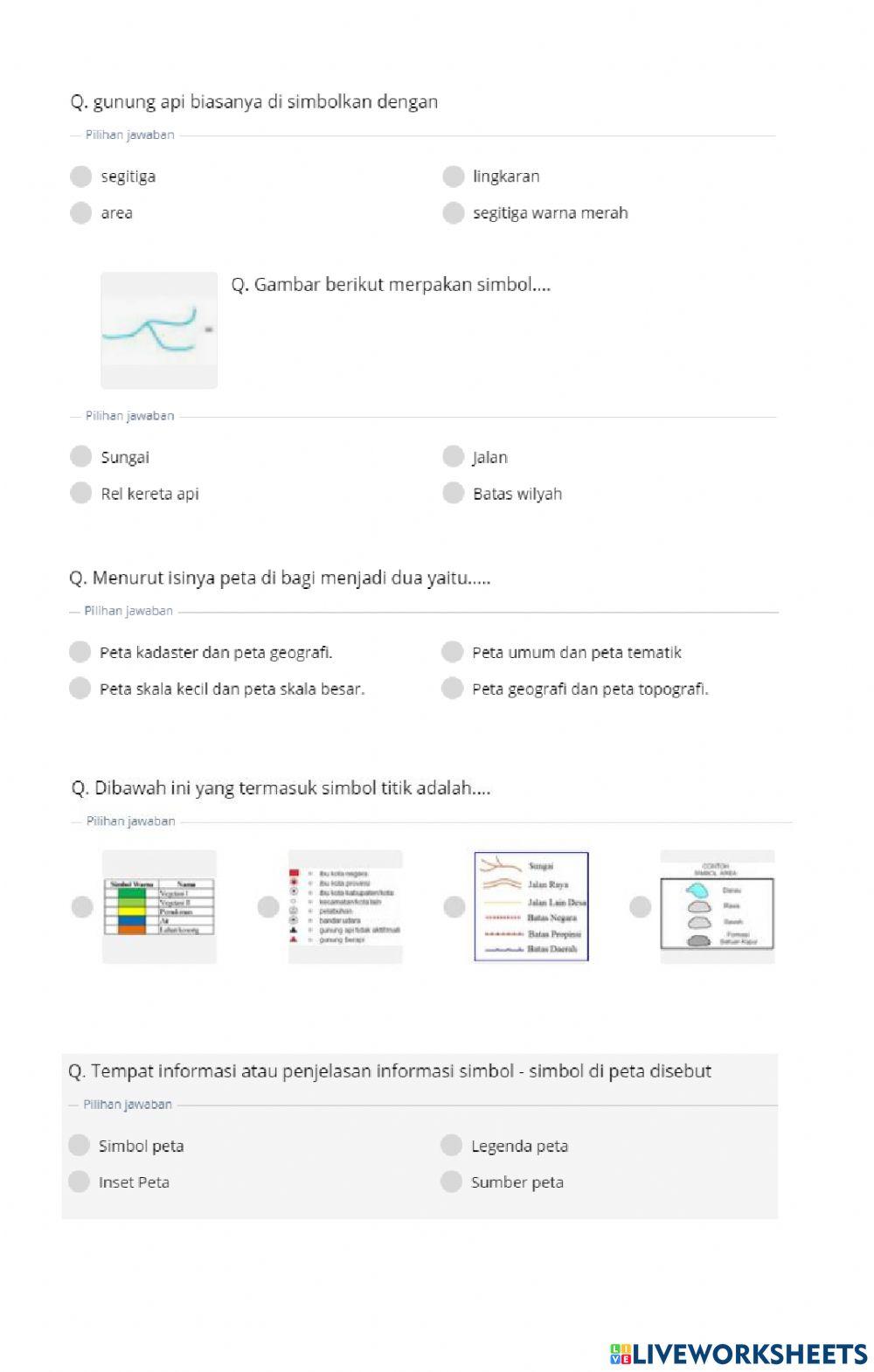 Unsur-unsur peta | Free Interactive Worksheets | 1298758