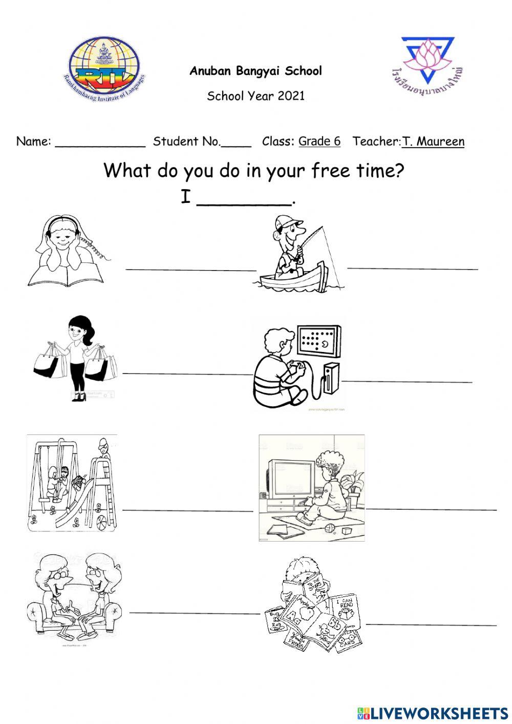 Free Time activities online exercise for 6 | Live Worksheets