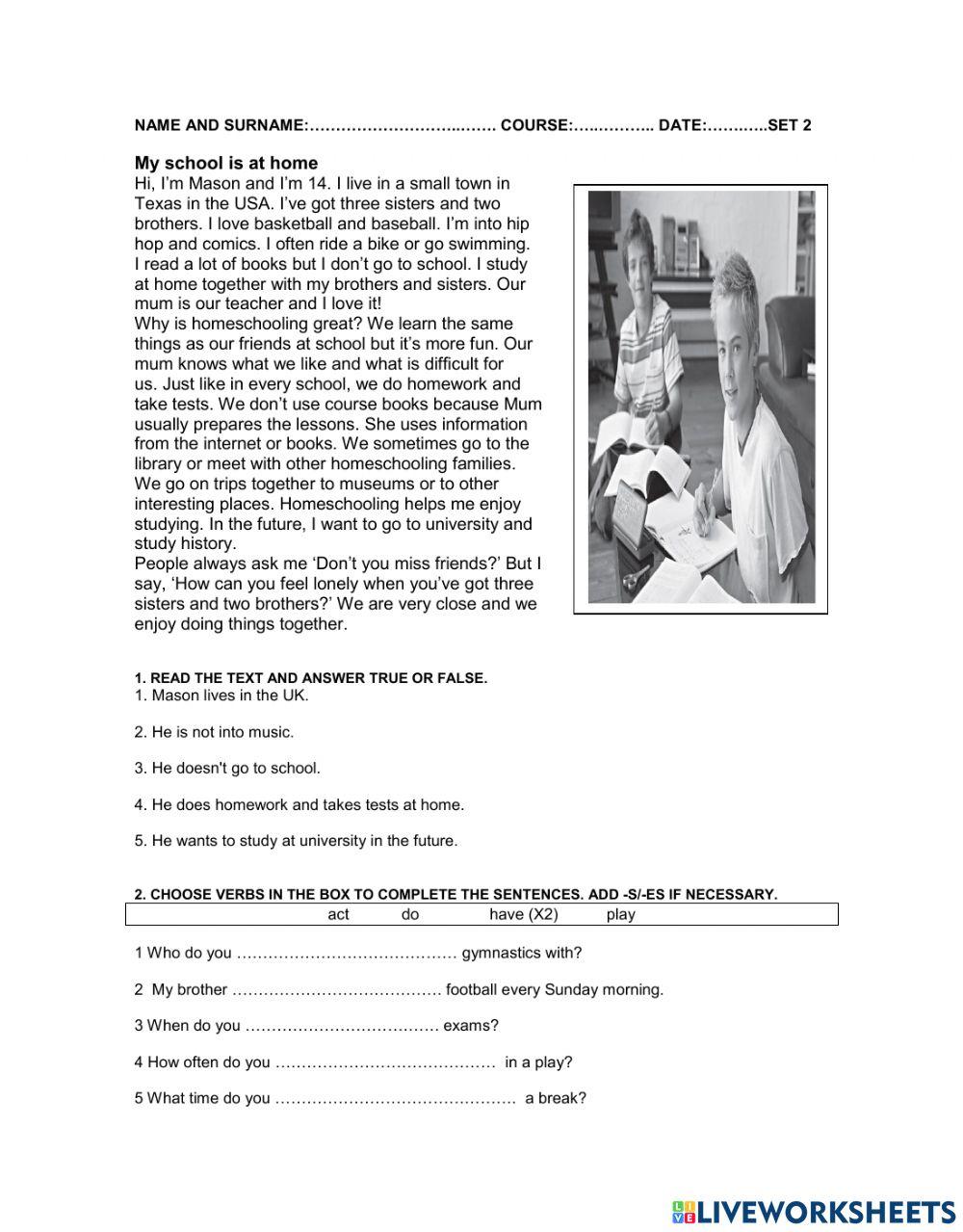 Test unit 2 achievers a2 interactive worksheet | Live Worksheets