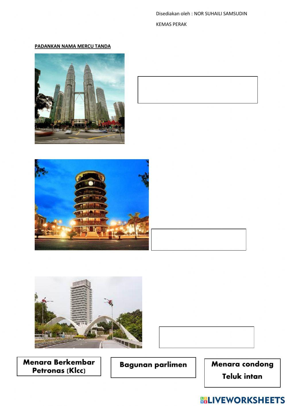 Mercu tanda interactive worksheet | Live Worksheets