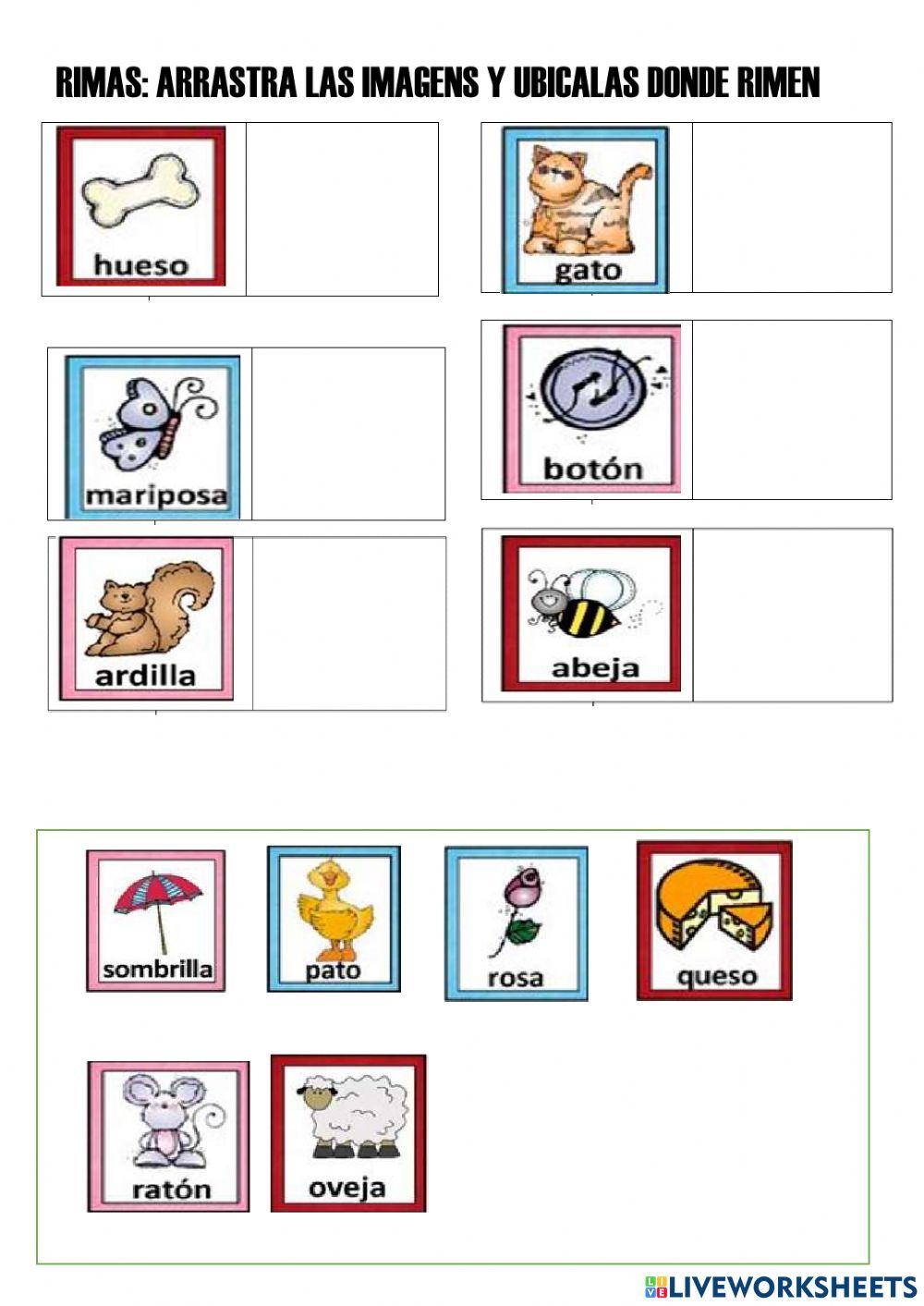 Rimas online exercise for INICIAL Y PREPARATORIA | Live Worksheets