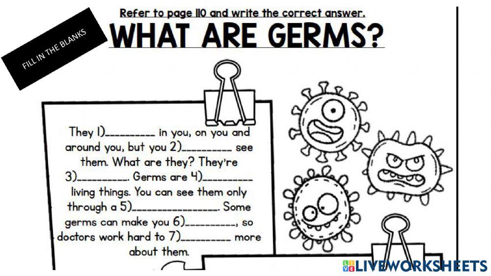 Germs activity for year 4 | Live Worksheets
