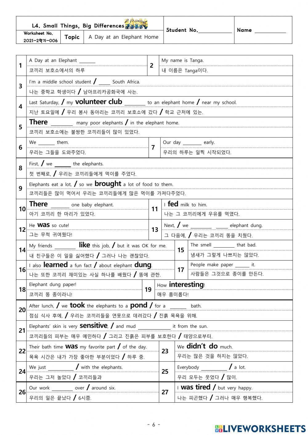 L4.English worksheet | Live Worksheets