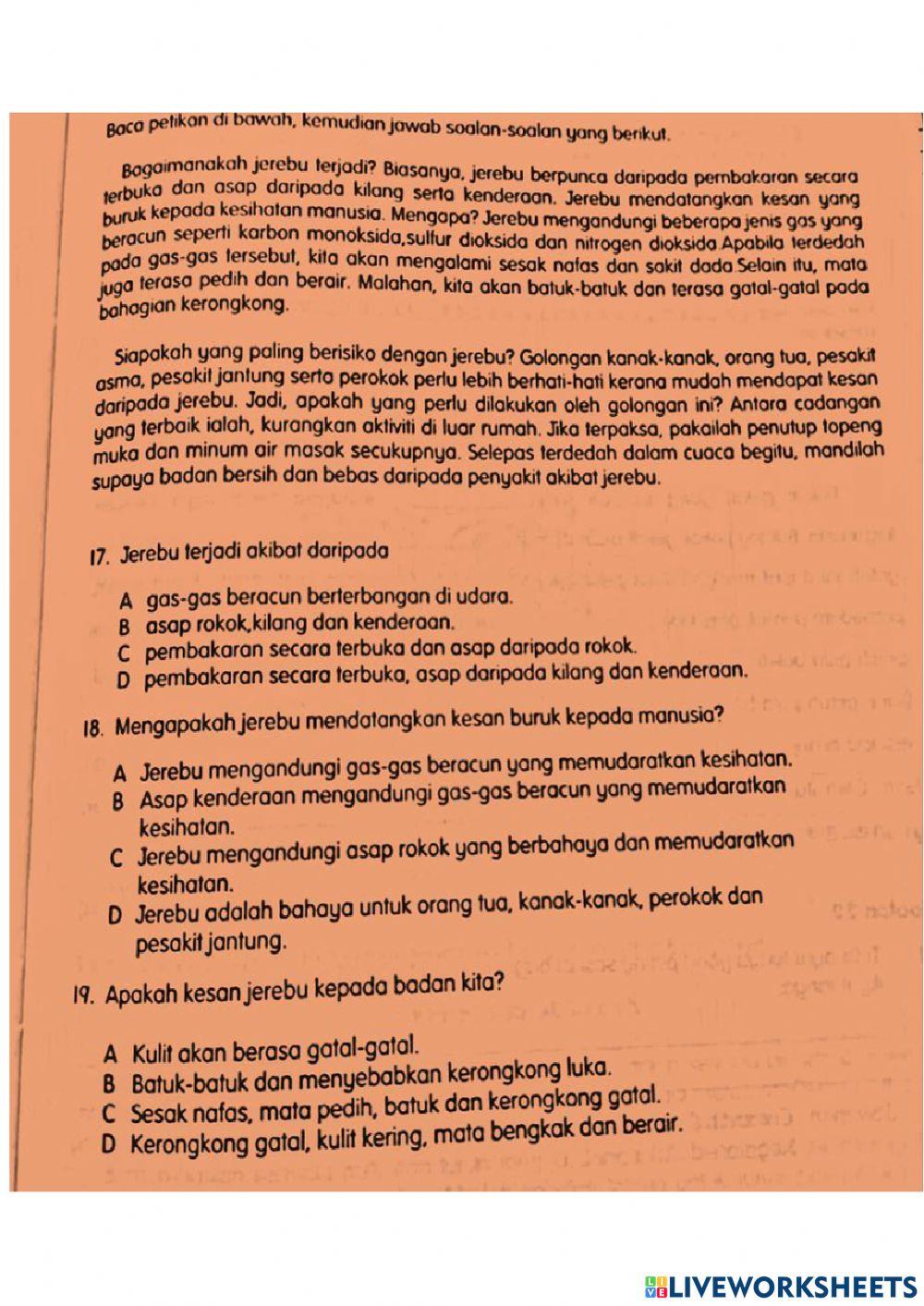 Petikan interactive worksheet | Live Worksheets