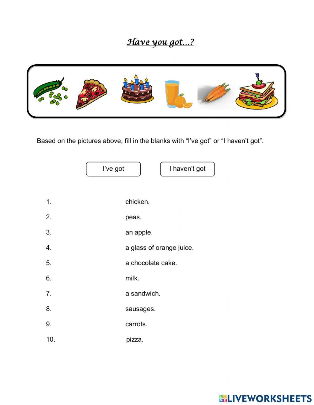 Have you got? interactive exercise | Live Worksheets