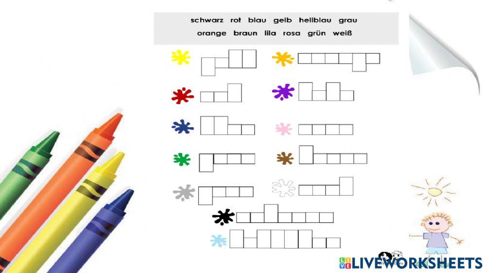 die Farbe (Write names of the colors) online exercise for | Live Worksheets