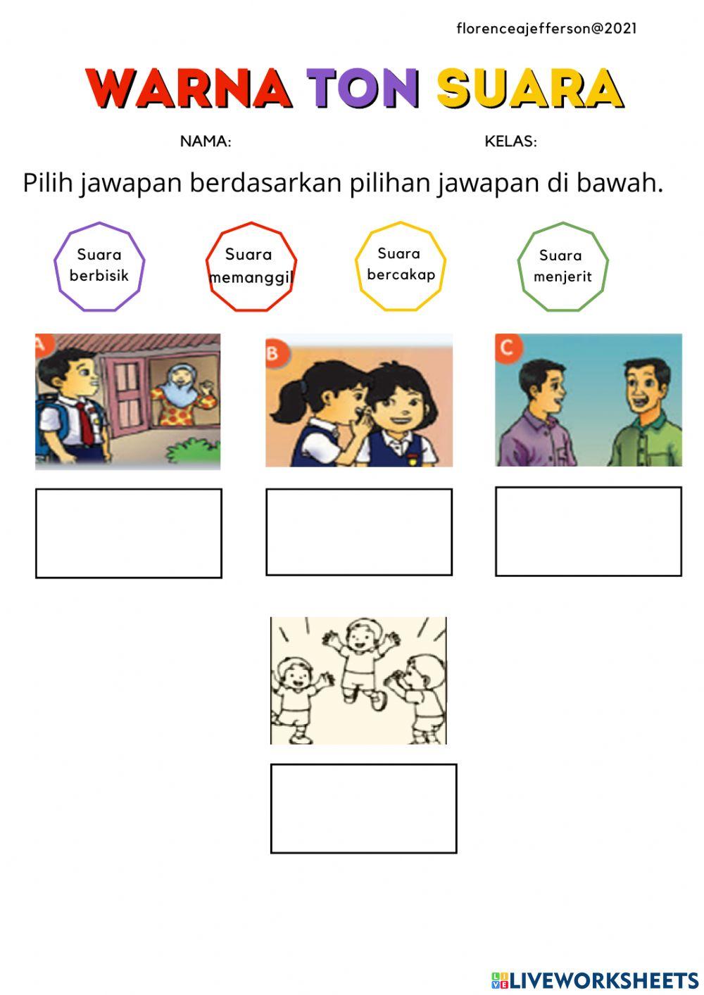 Warna Ton Suara activity | Live Worksheets