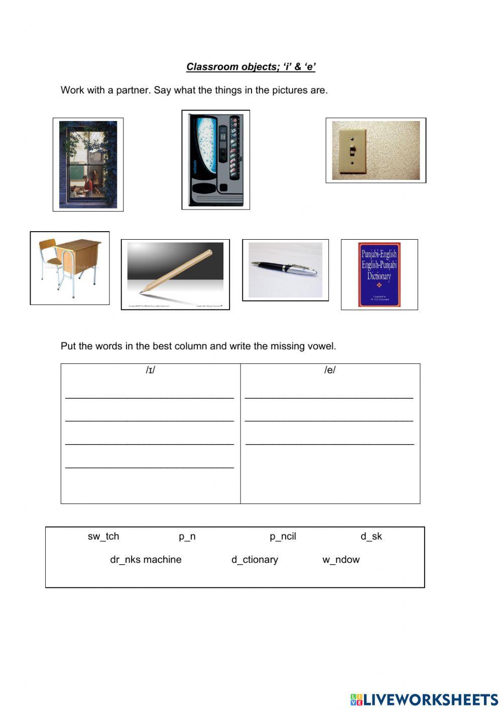 Spelling Classr… | Free Interactive Worksheets | 1303227