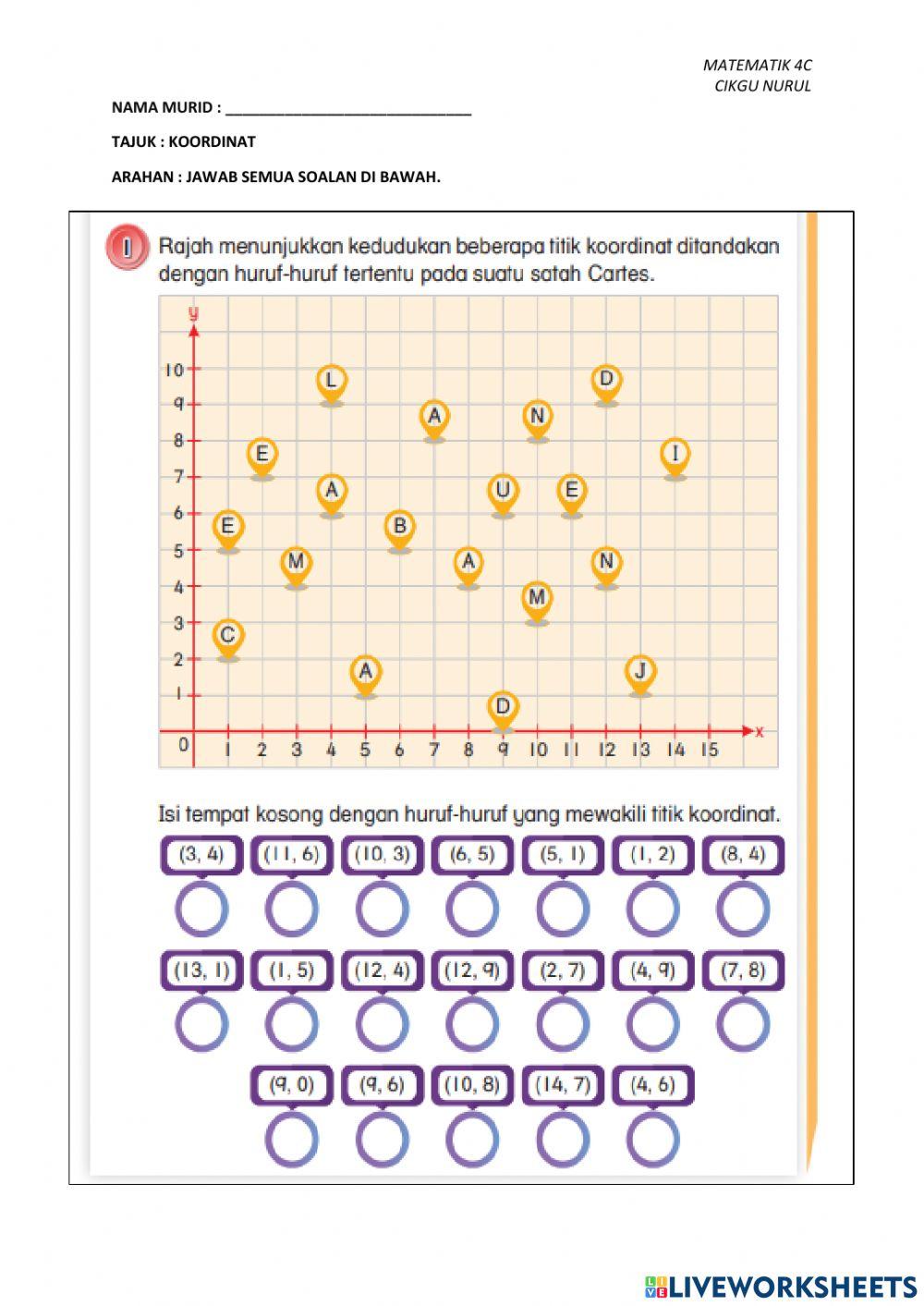 Matematik online exercise for KSSMPK | Live Worksheets