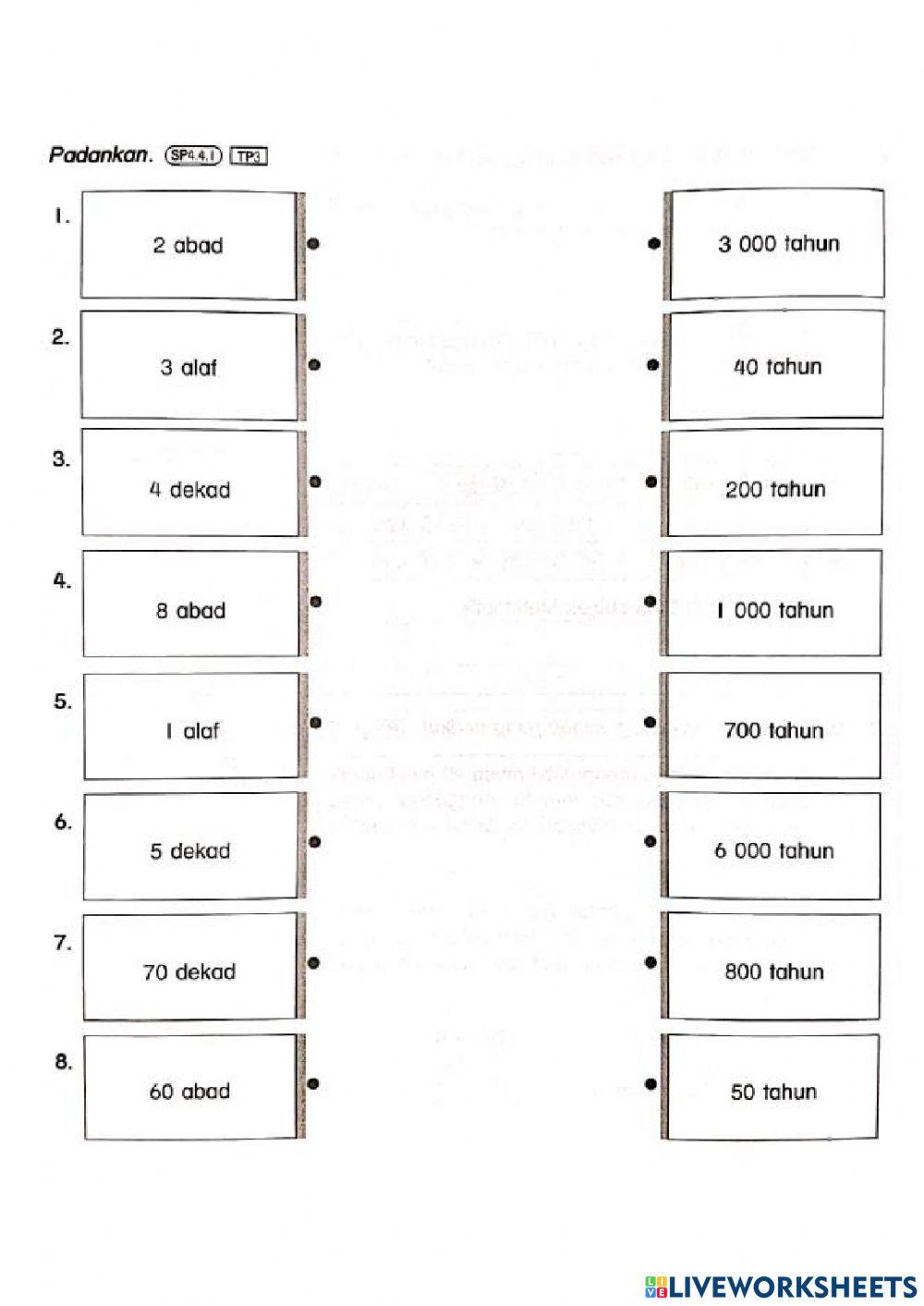 Unit masa worksheet | Live Worksheets