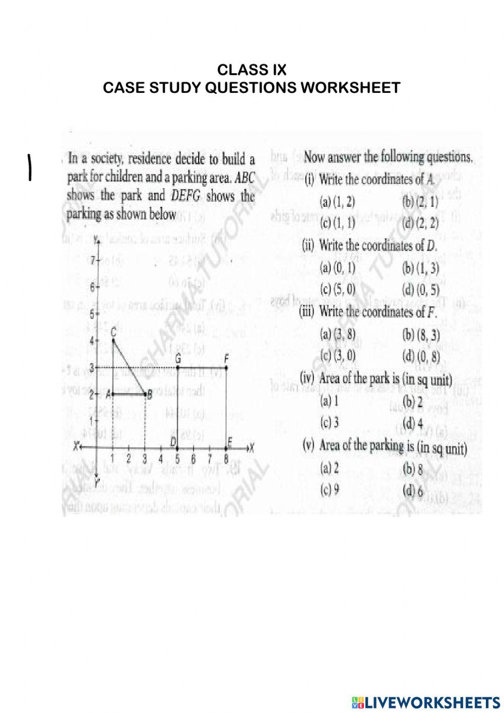 CASE STUDY QUESTIONS CLASS IX CH 3 - 7 online exercise for | Live ...