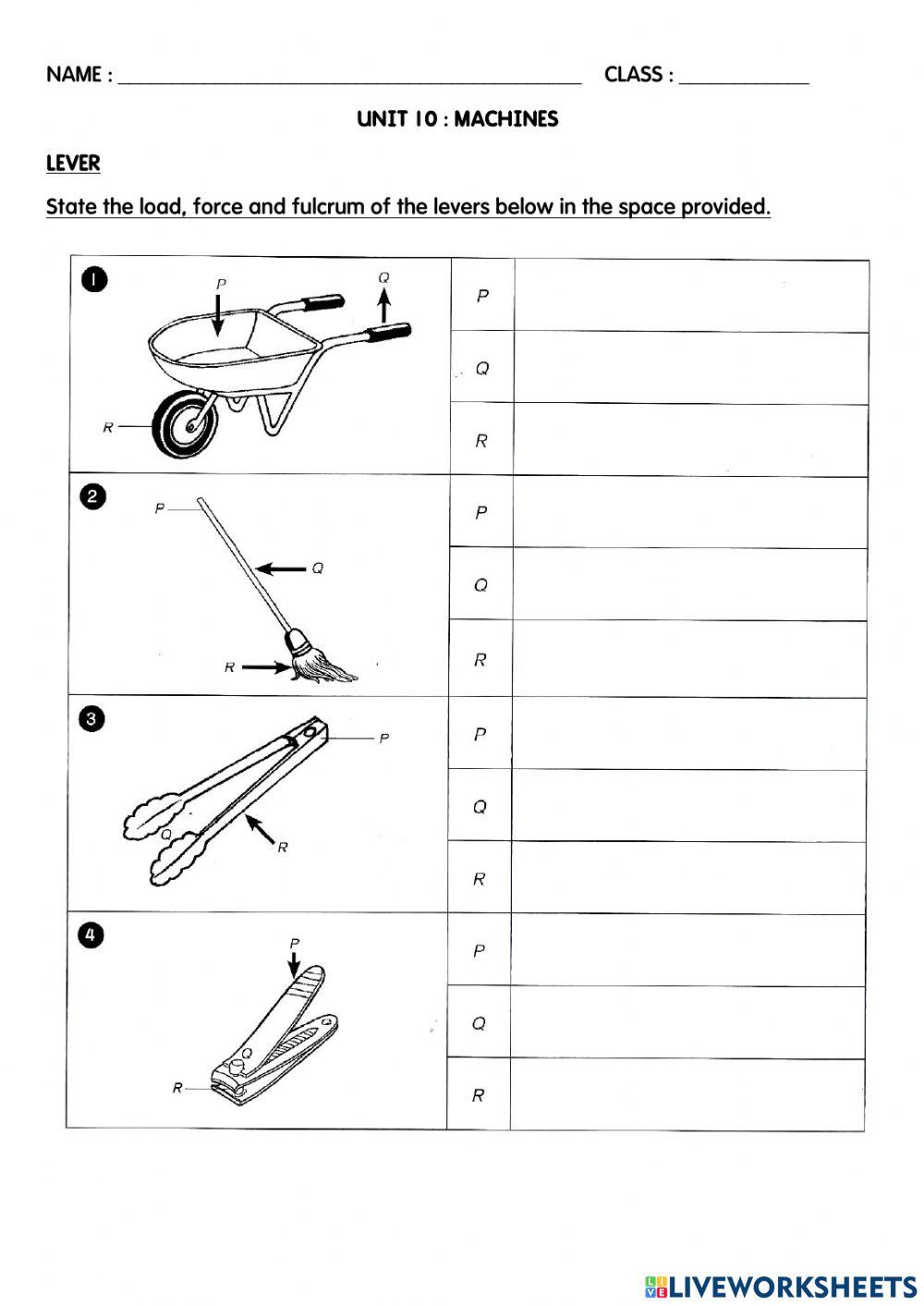LEVER | Free Interactive Worksheets | 5137894