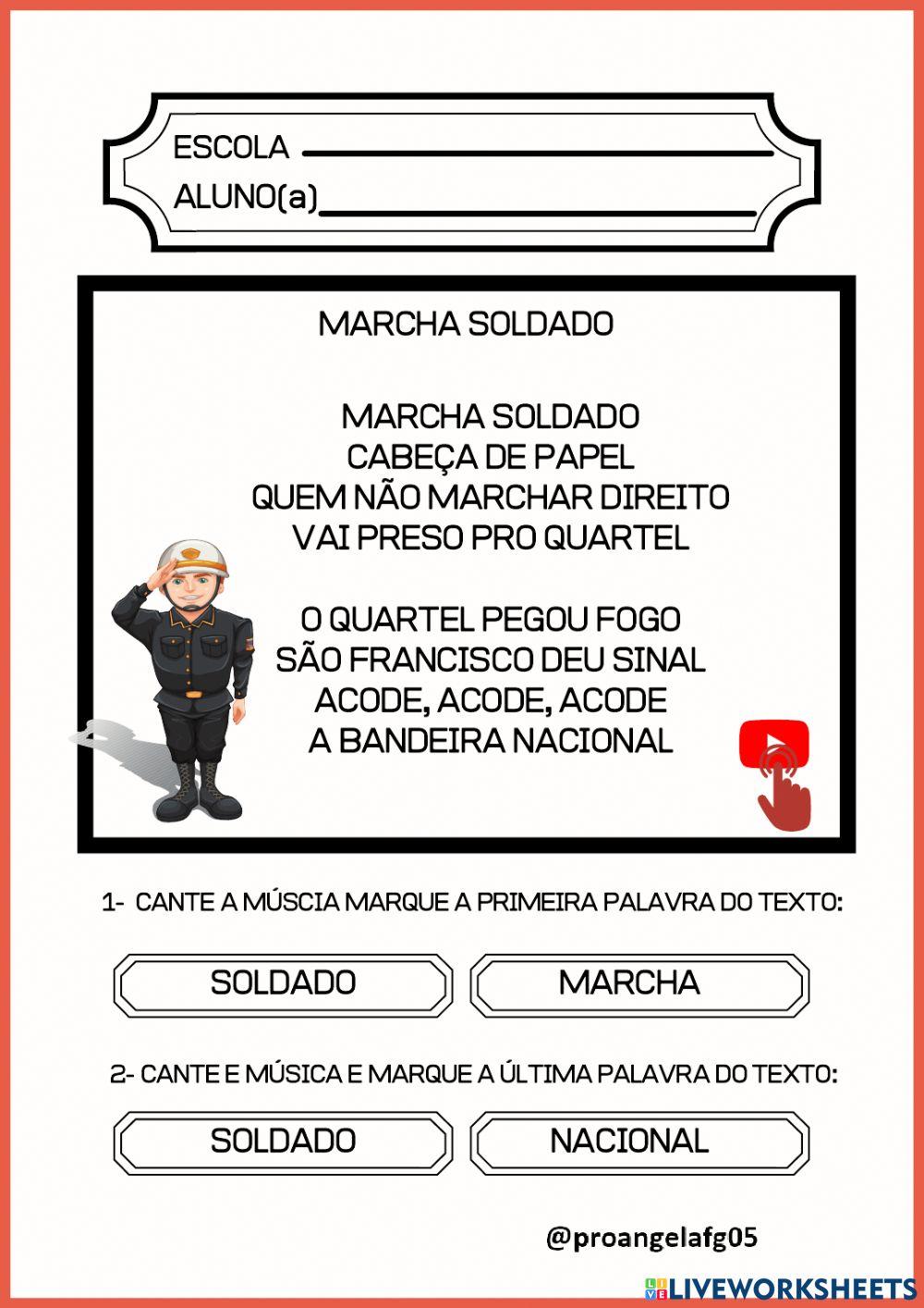 Marcha soldado worksheet | Live Worksheets