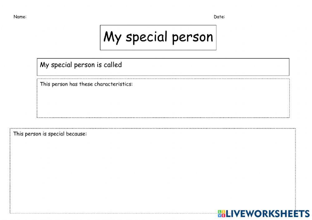 My favorite person exercise | Live Worksheets