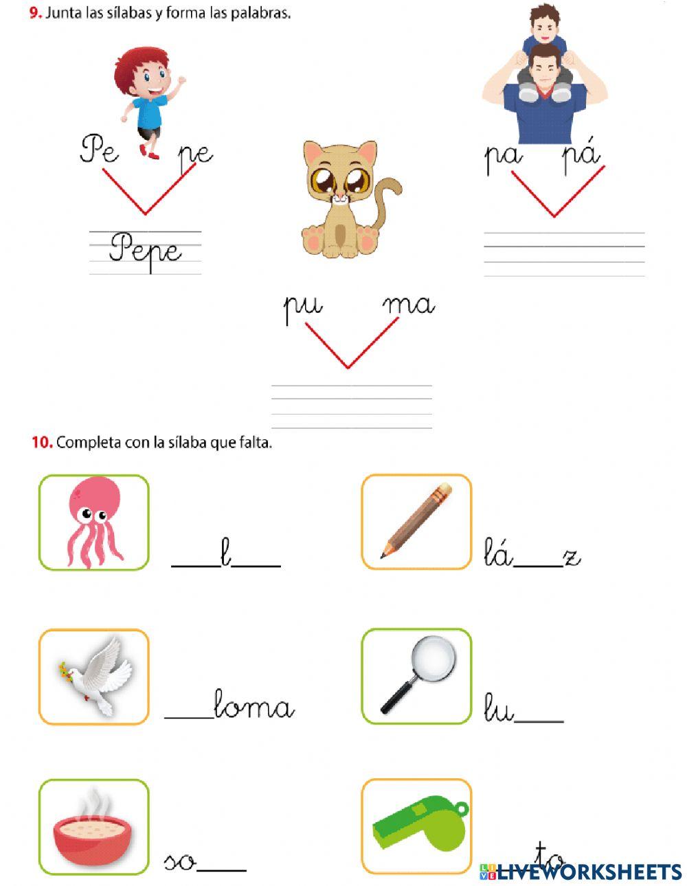 Letra p | Free Interactive Worksheets | 1304808