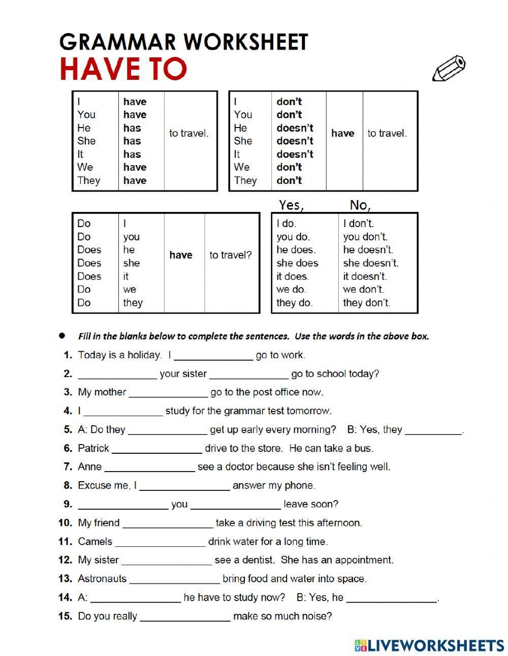 1305077 | Have to | Mariana Lopez Frias | LiveWorksheets