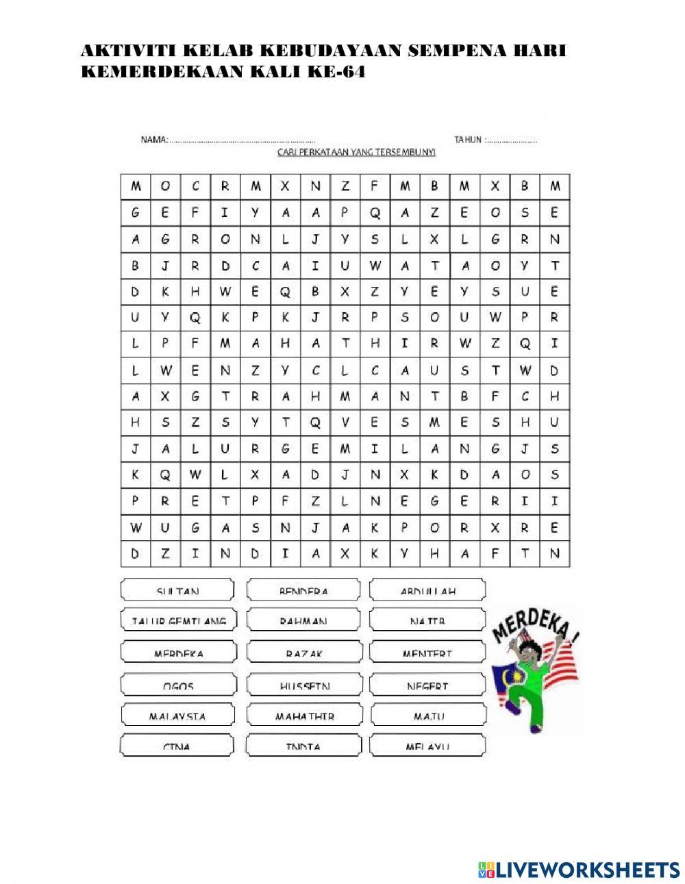 CARI PERKATAAN … | Free Interactive Worksheets | 3753180