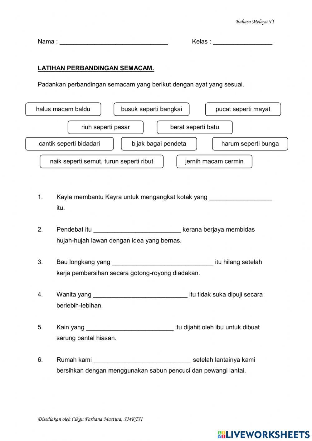 Perbandingan Se… | Free Interactive Worksheets | 1305446