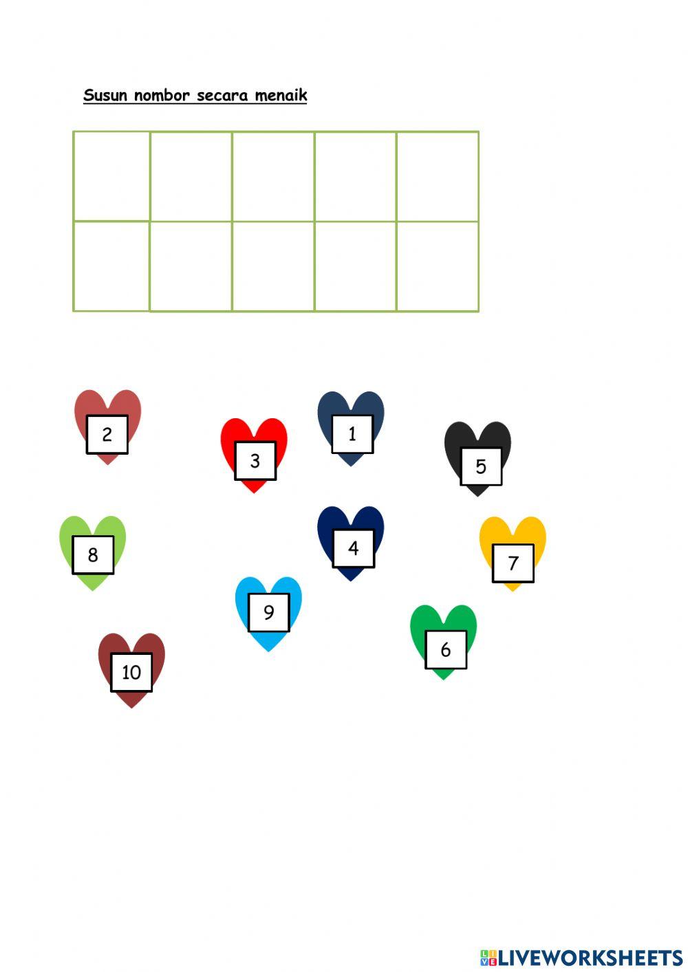 Nombor menaik interactive exercise | Live Worksheets