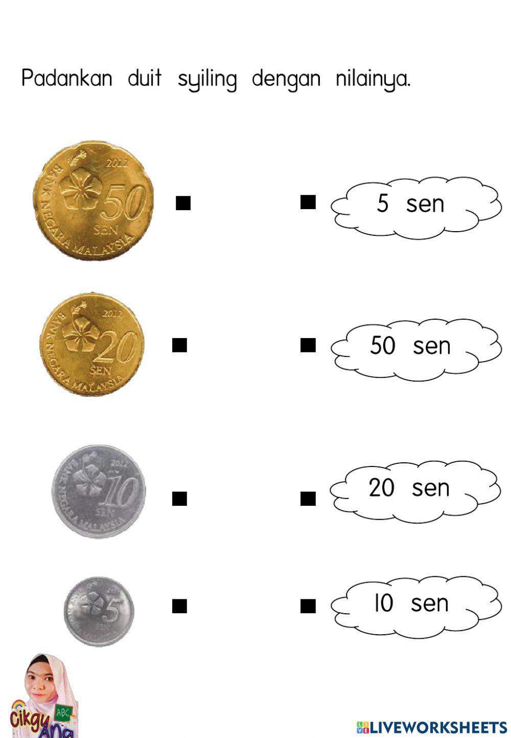 Matematik awal online pdf activity | Live Worksheets