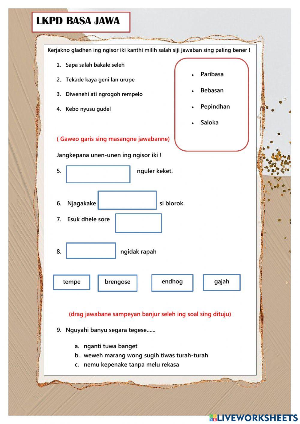 Basa rinengga | Free Interactive Worksheets | 1306039