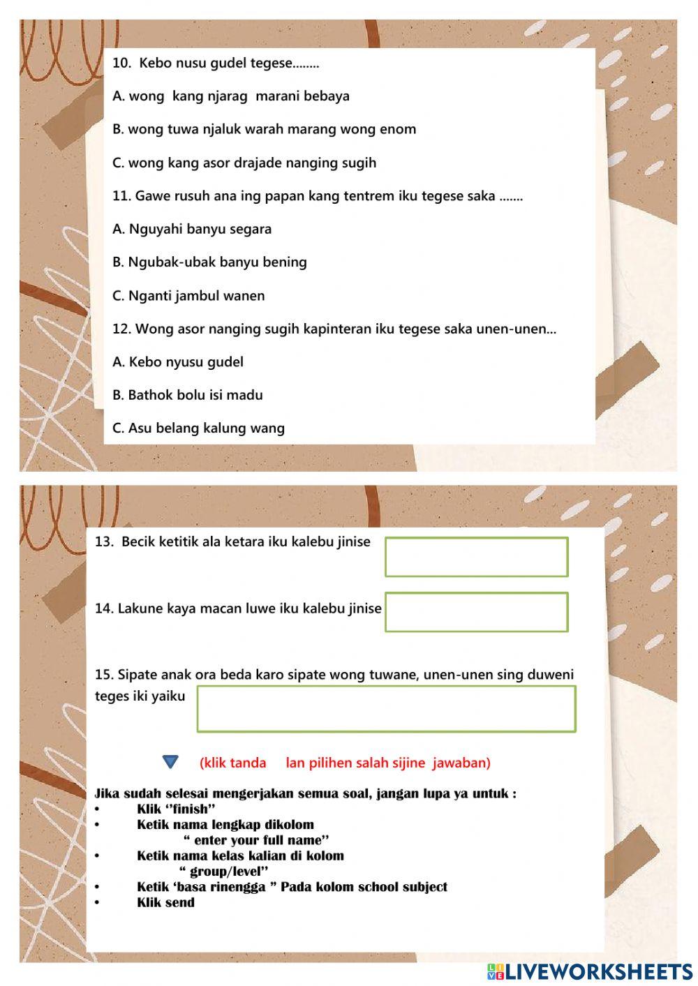 Basa rinengga | Free Interactive Worksheets | 1306039