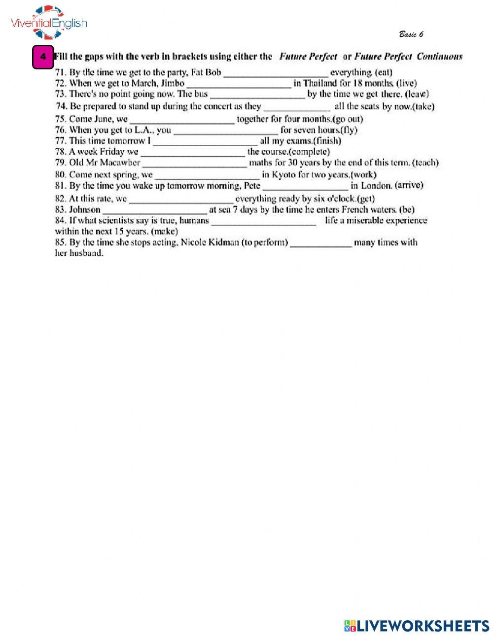 B6 - vivential practice 2 worksheet | Live Worksheets