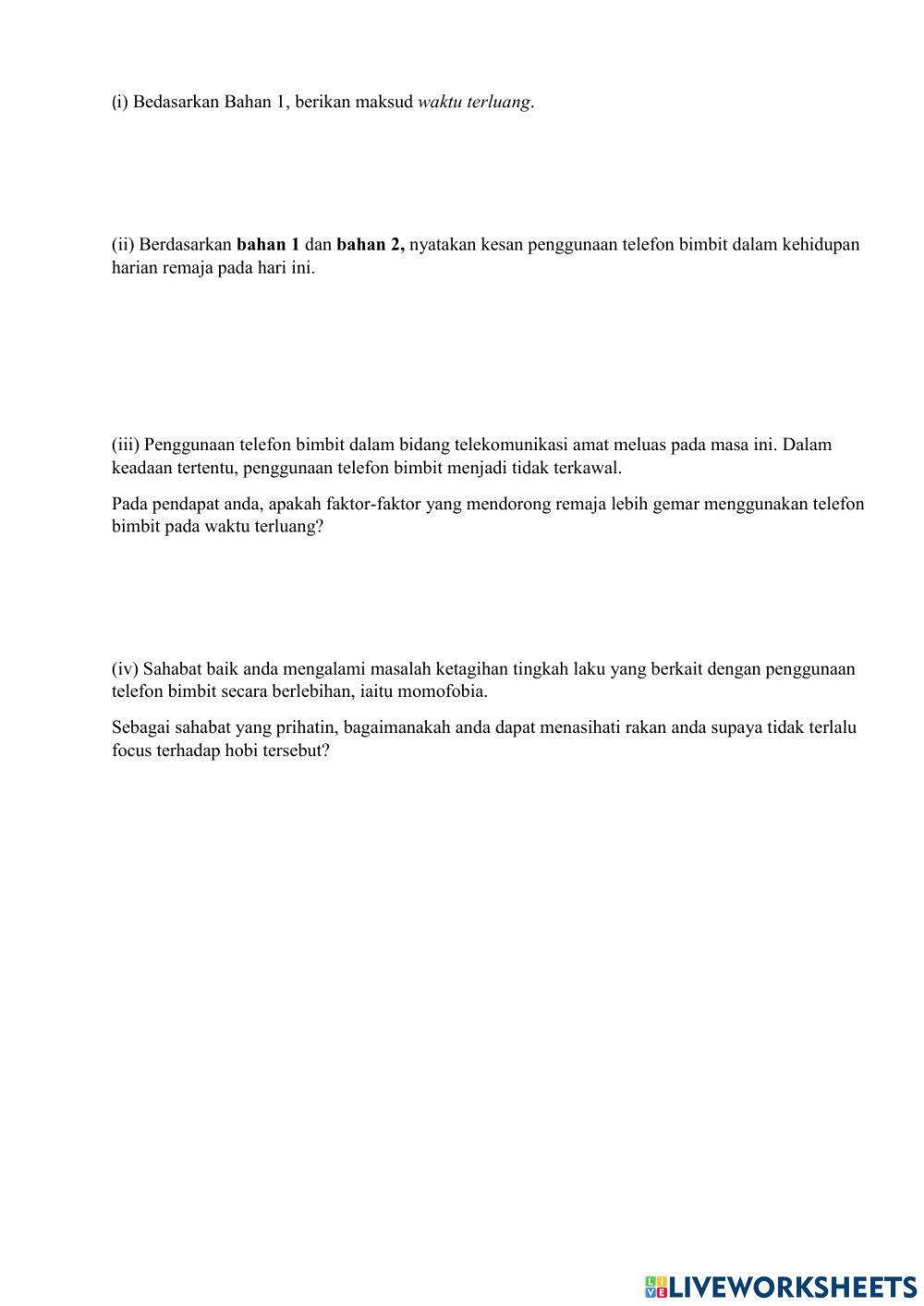 Petikan umum worksheet | Live Worksheets