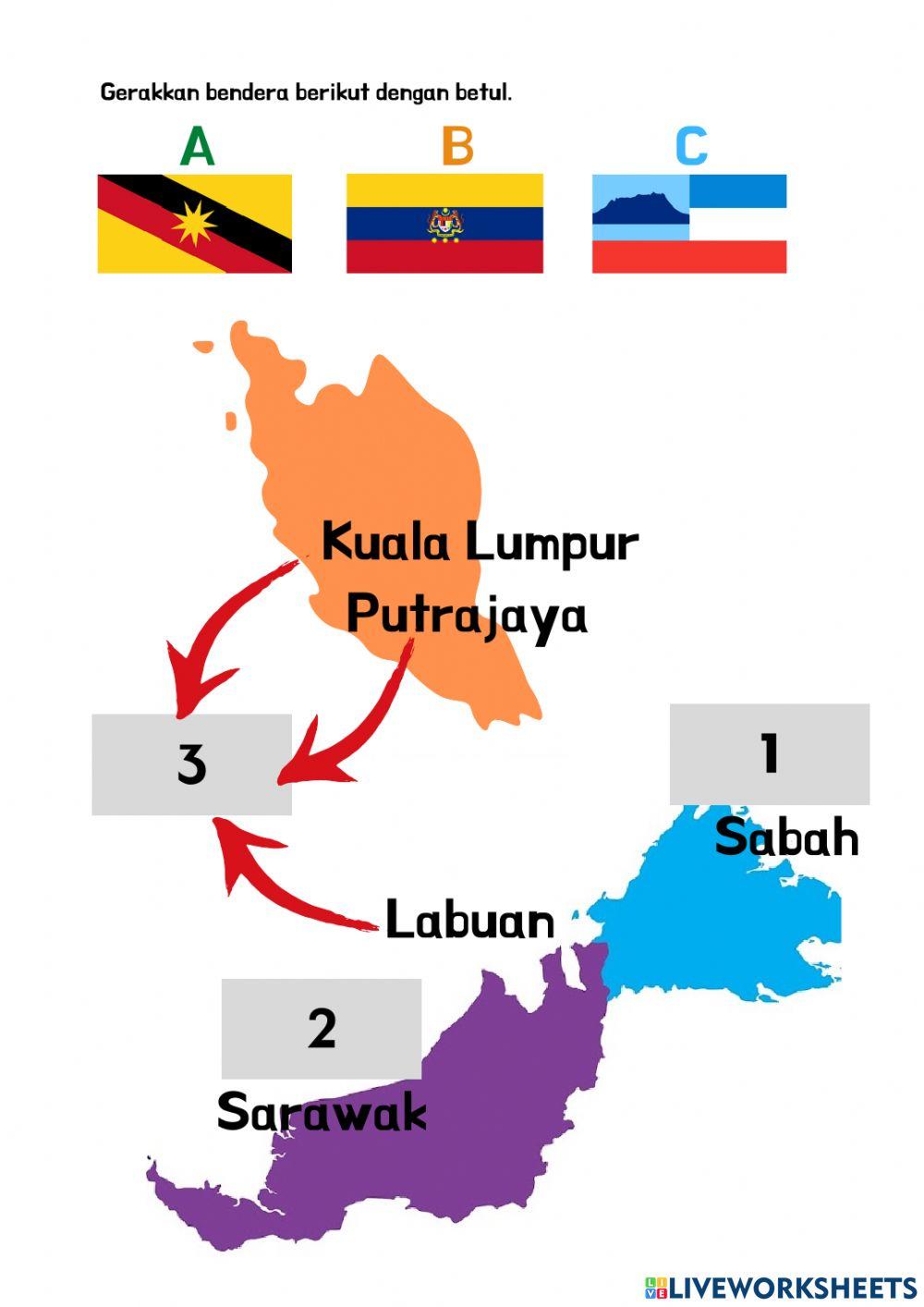 Bendera Negeri interactive activity | Live Worksheets