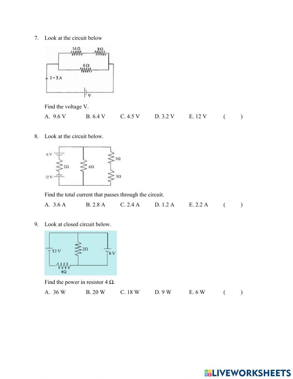 SH2 Physics Assignment 02 - Term 1 online exercise for | Live Worksheets