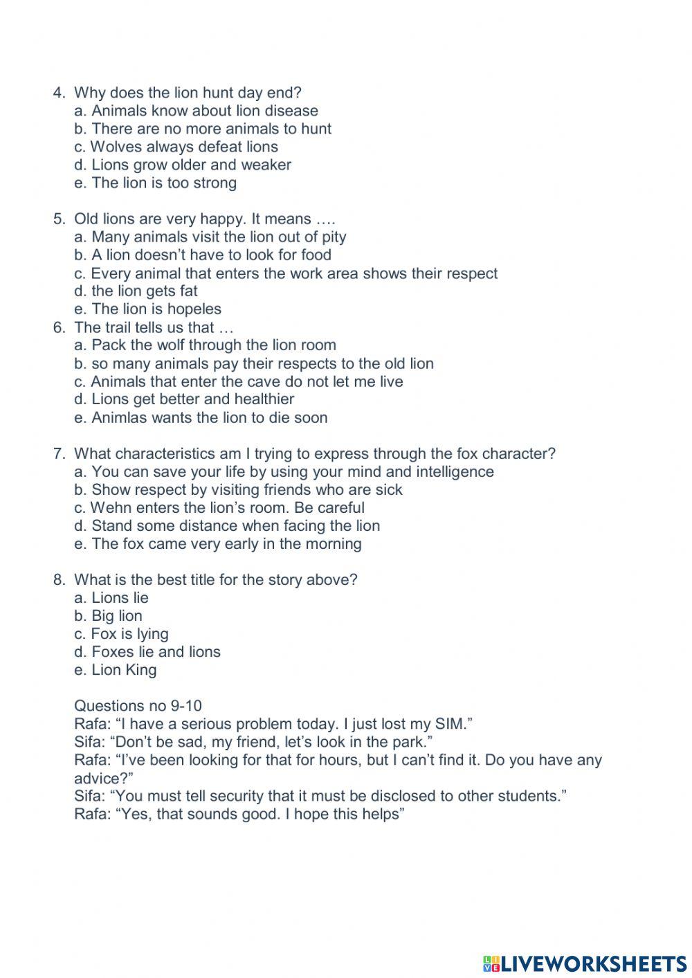 Offering and suggestions interactive worksheet | Live Worksheets