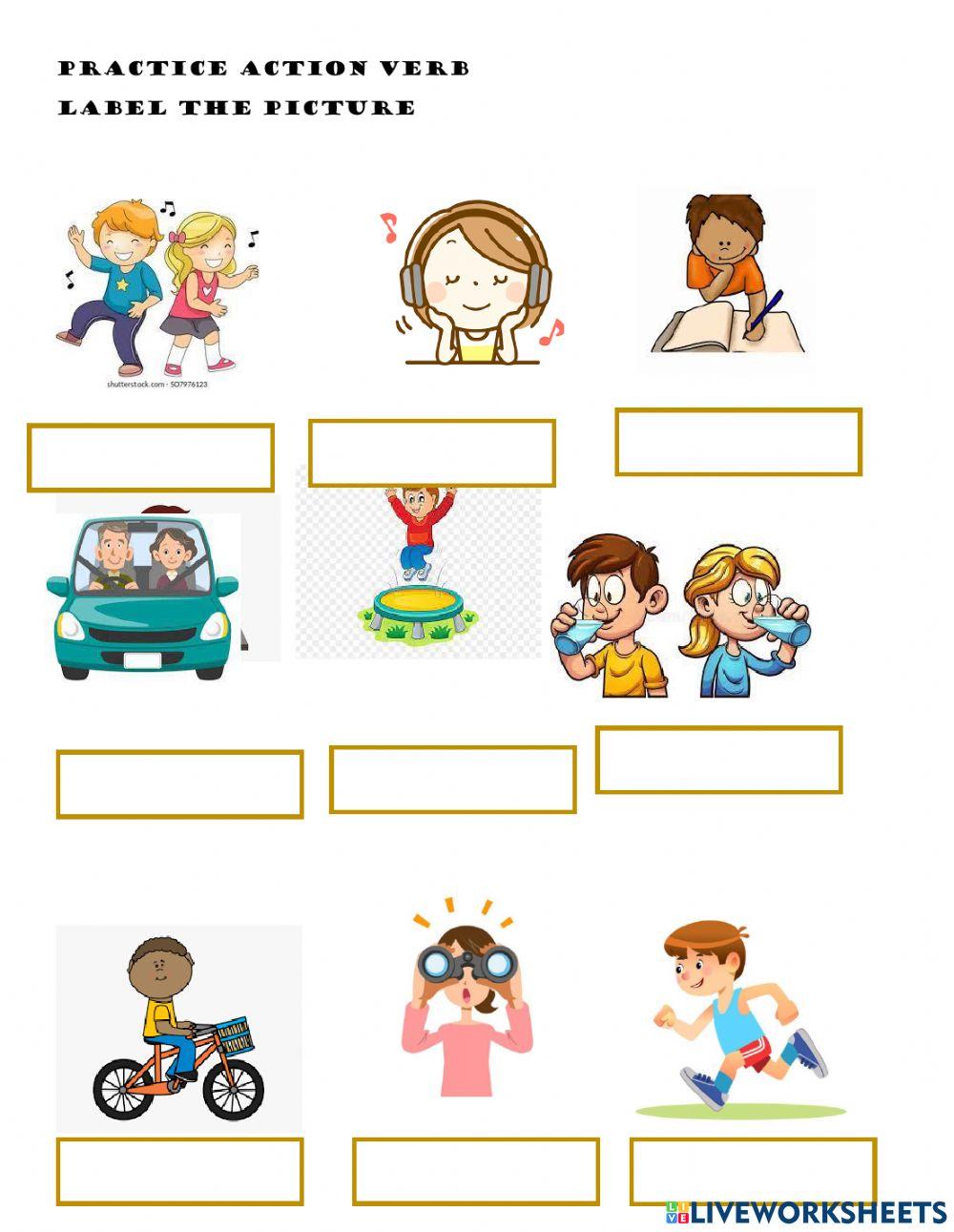 action verb sec… | Free Interactive Worksheets | 5139128