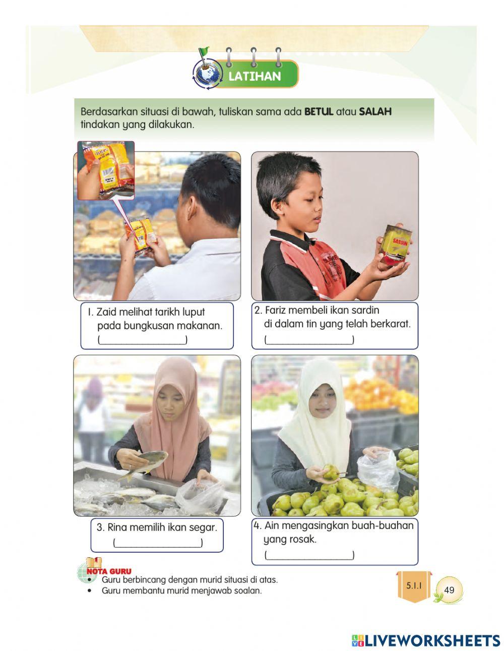 Makanan rosak activity | Live Worksheets