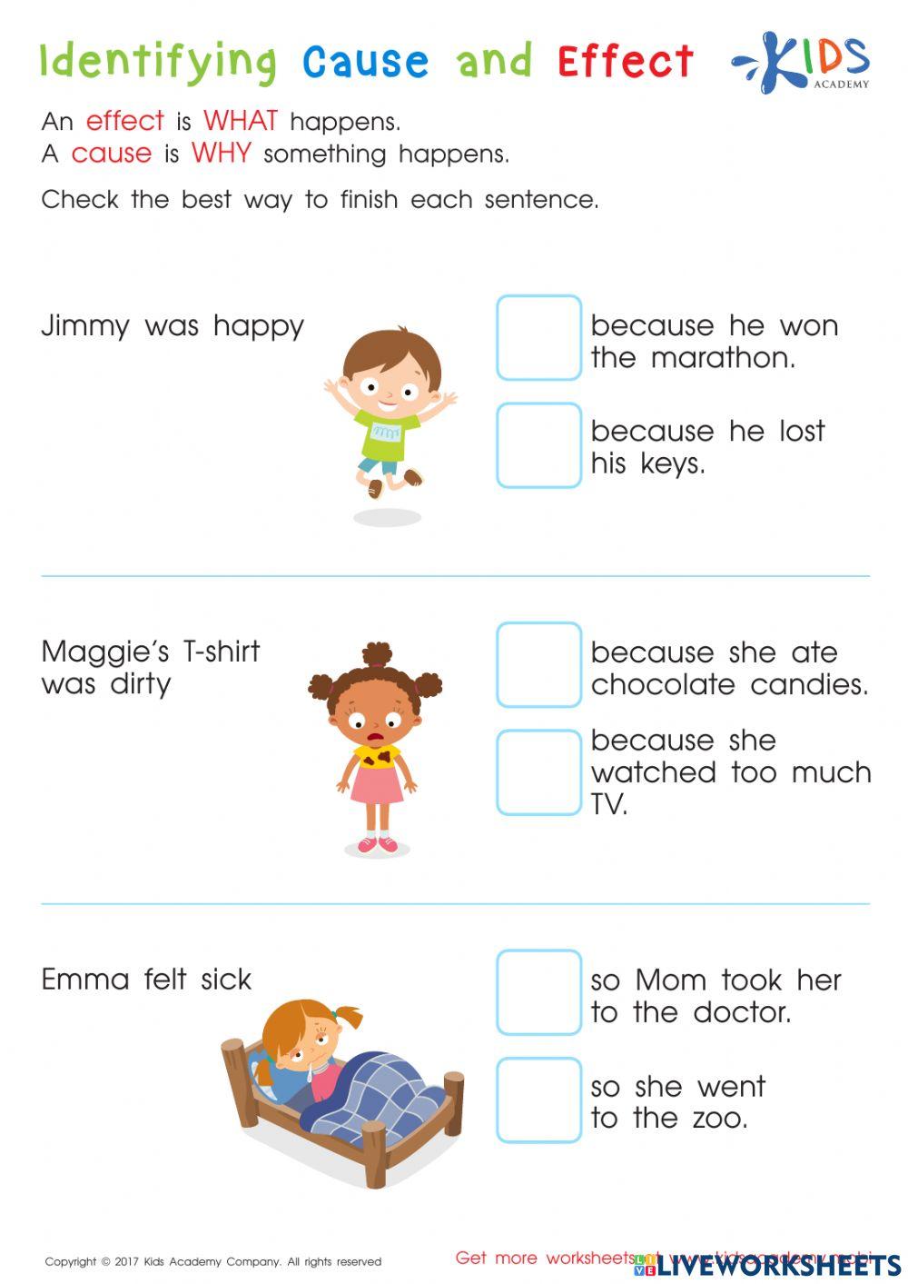 Cause and Effect exercise for G2 | Live Worksheets