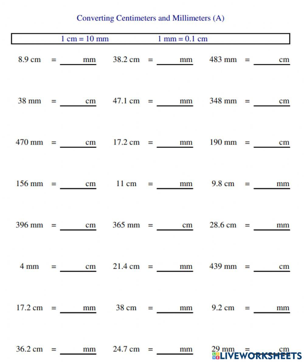 Measurement activity for 4 | Live Worksheets