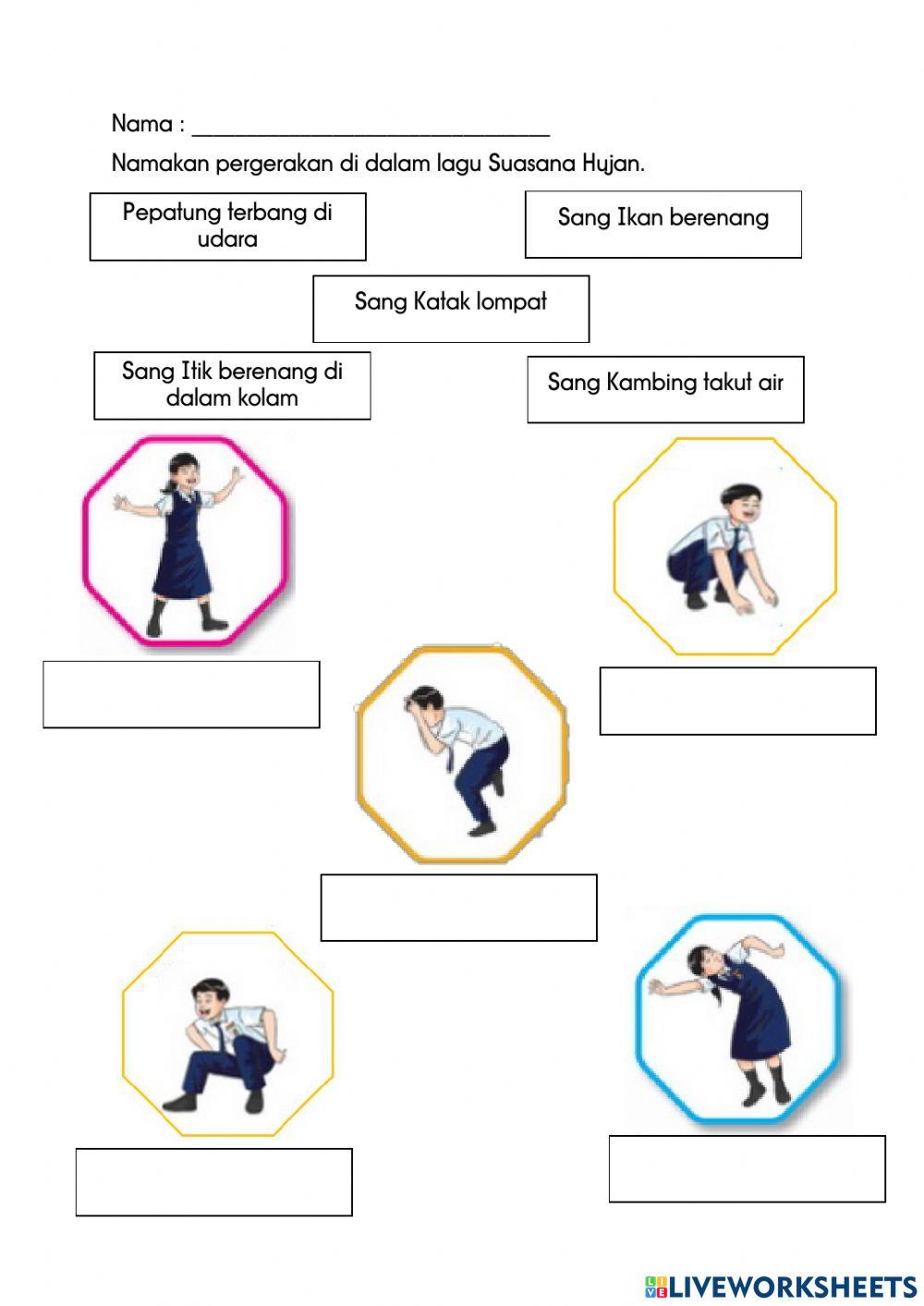 Pergerakan Lagu Suasana Hujan worksheet | Live Worksheets