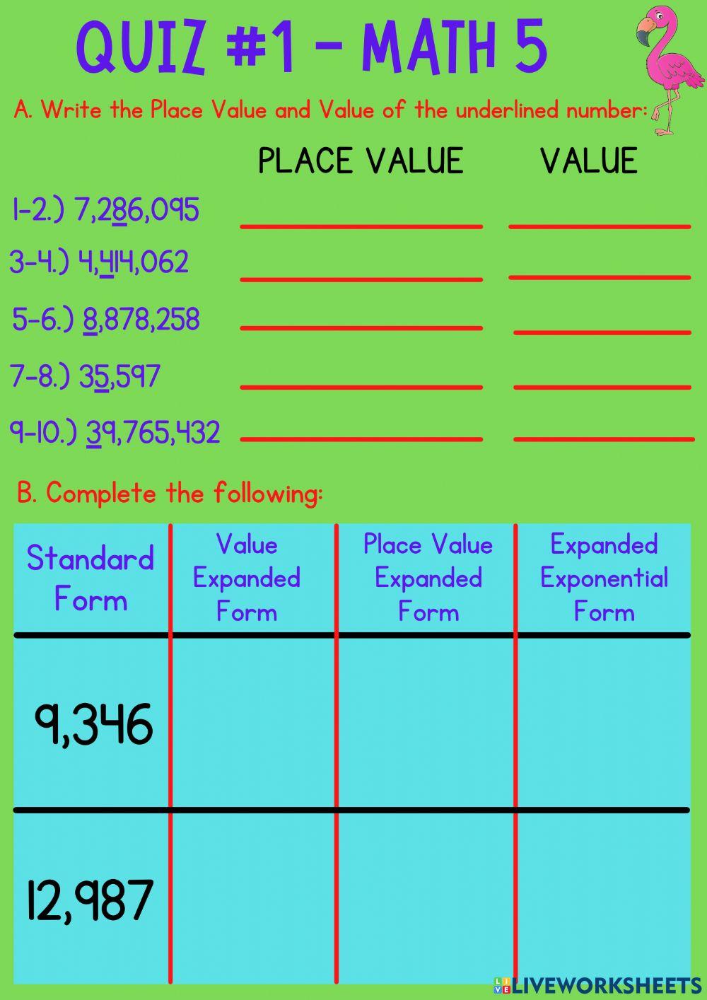 lorieee | Math 5 1310303 | LiveWorksheets