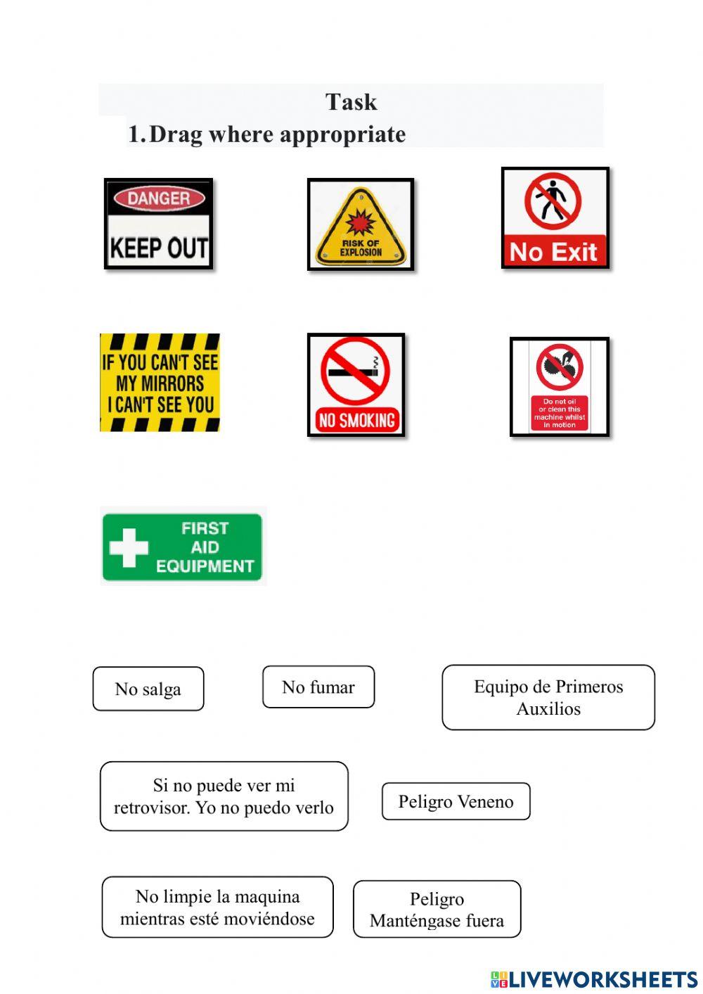 Task 1.Drag where appropriate worksheet | Live Worksheets
