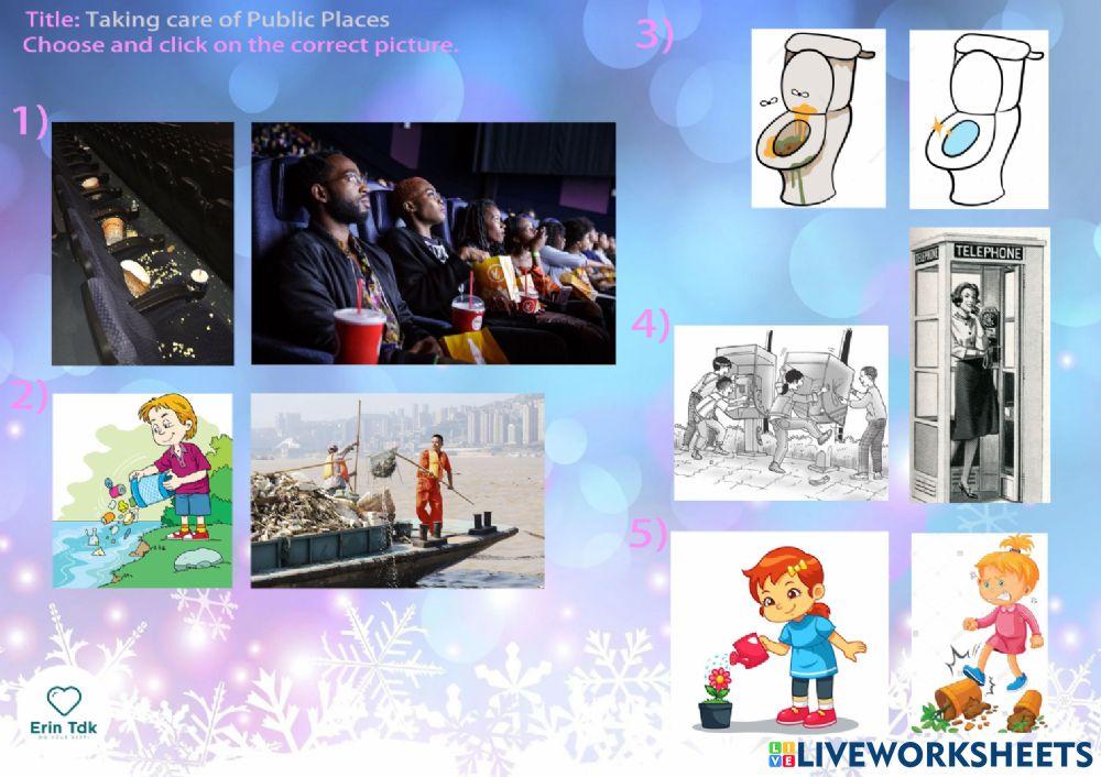 Lesson 19 : Taking Care of Public Places worksheet | Live Worksheets