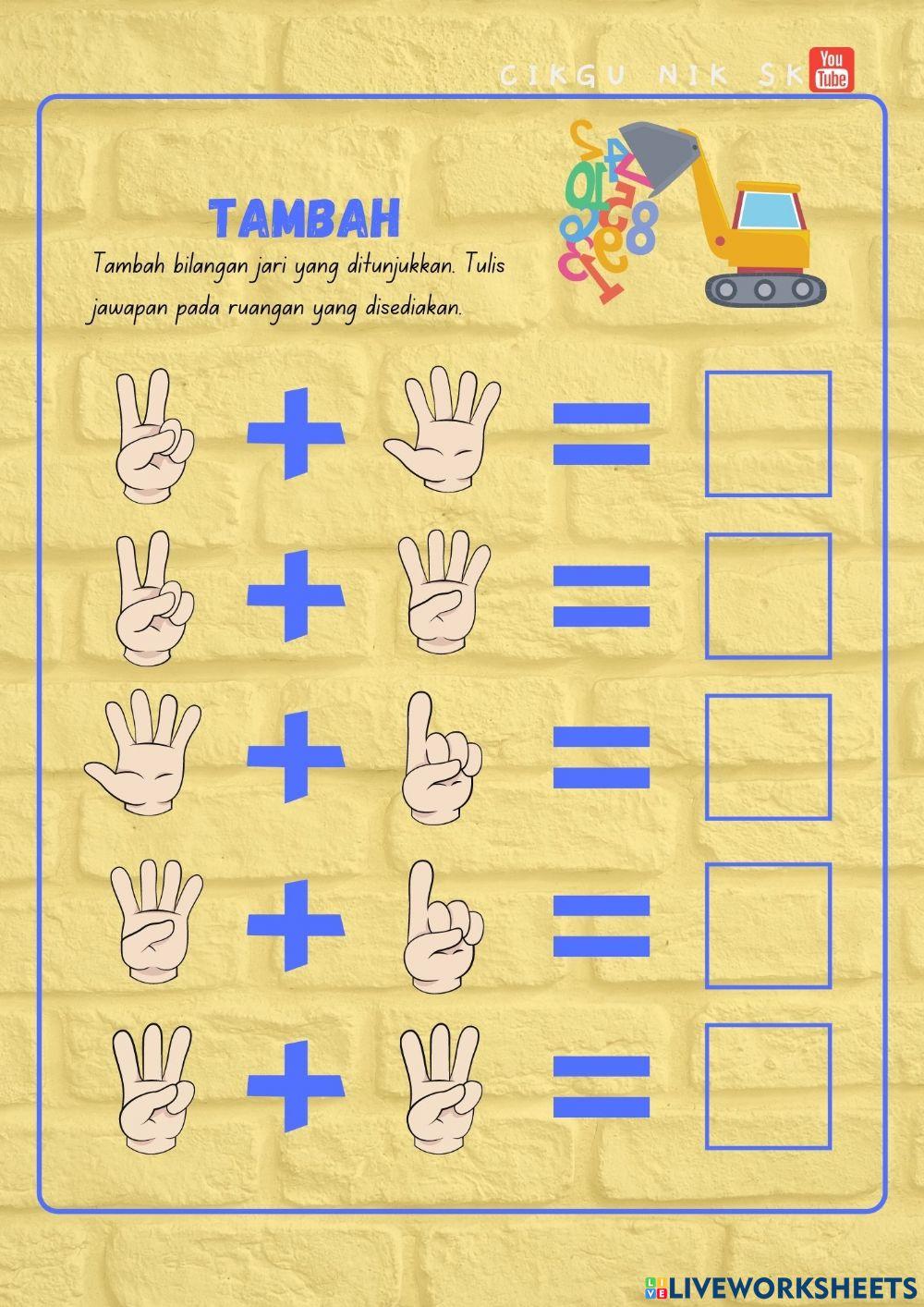 1310826 | Tambah | CikguNikSK | LiveWorksheets