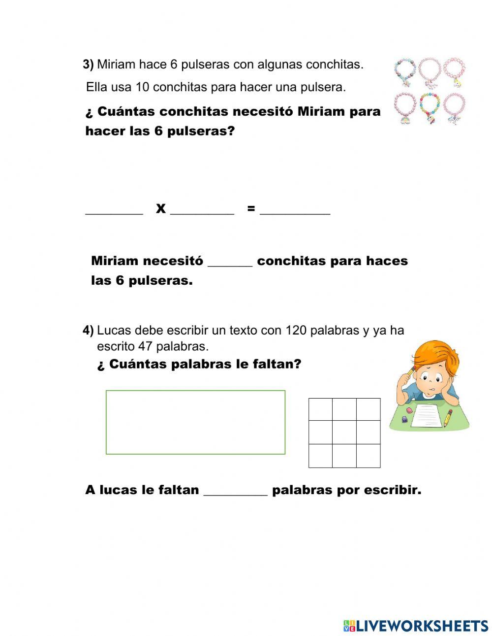 Taller sumativo-Operaciones básicas online exercise for | Live Worksheets Taller sumativo-Operaciones básicas online exercise for | Live Worksheets