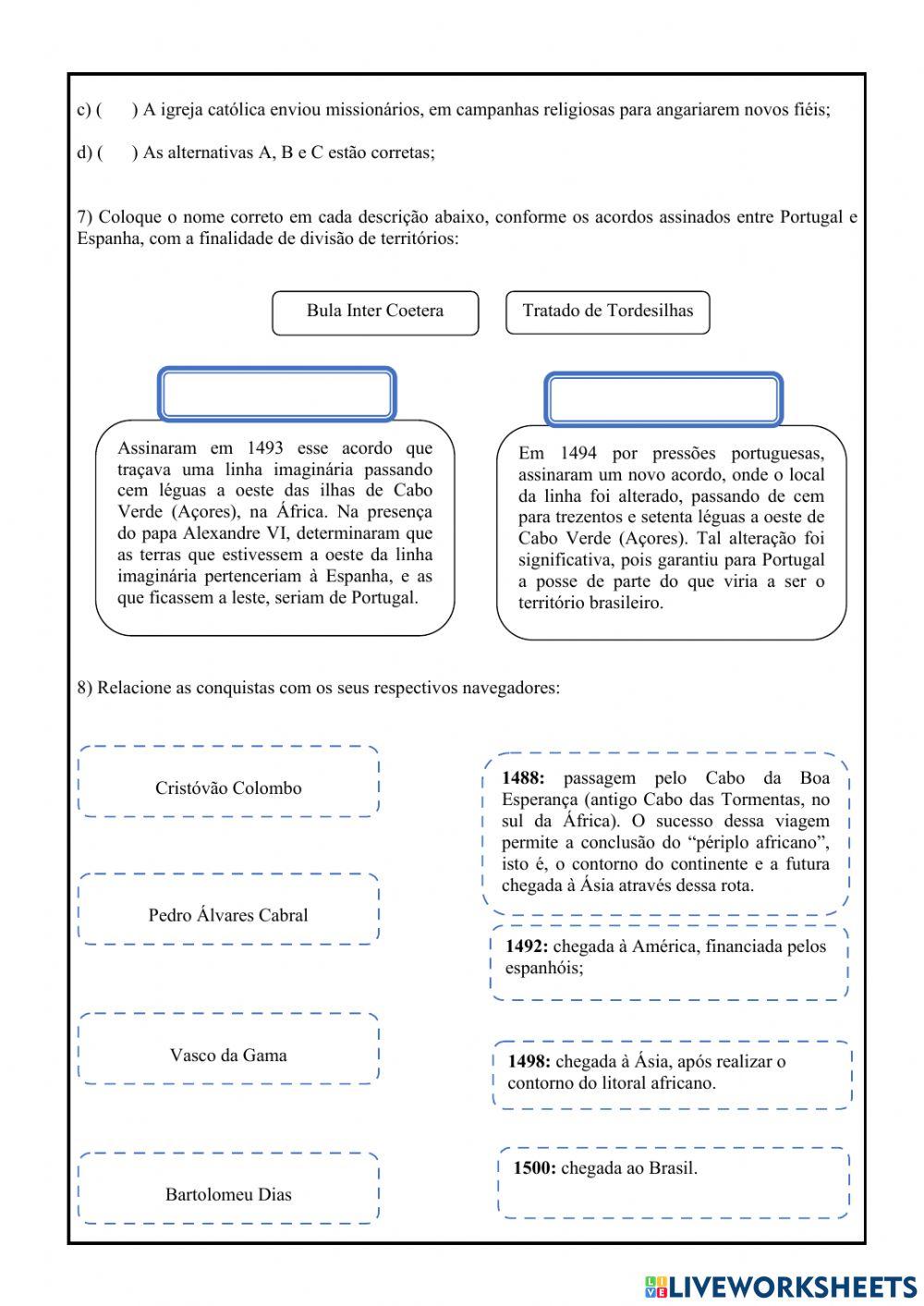 Expansão marítima 2631 | alinesphist | Live Worksheets