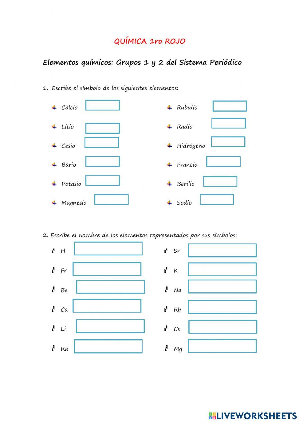 Simbolos e elementos quimicos worksheet🆓 Encontre frases especiais para ...