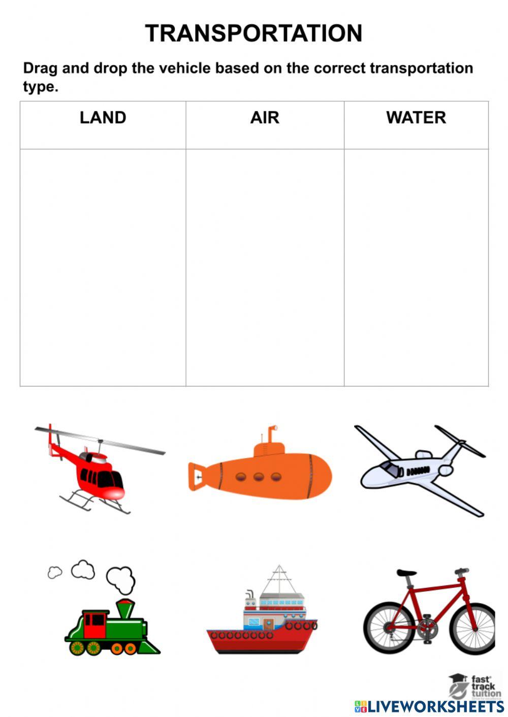 Transportation 2 2611 | fast track | Live Worksheets
