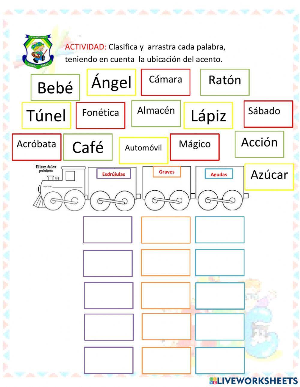 Acento de las p… | Free Interactive Worksheets | 1313517