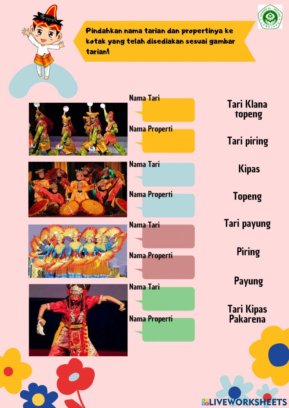 Properti Tari online worksheet | Live Worksheets