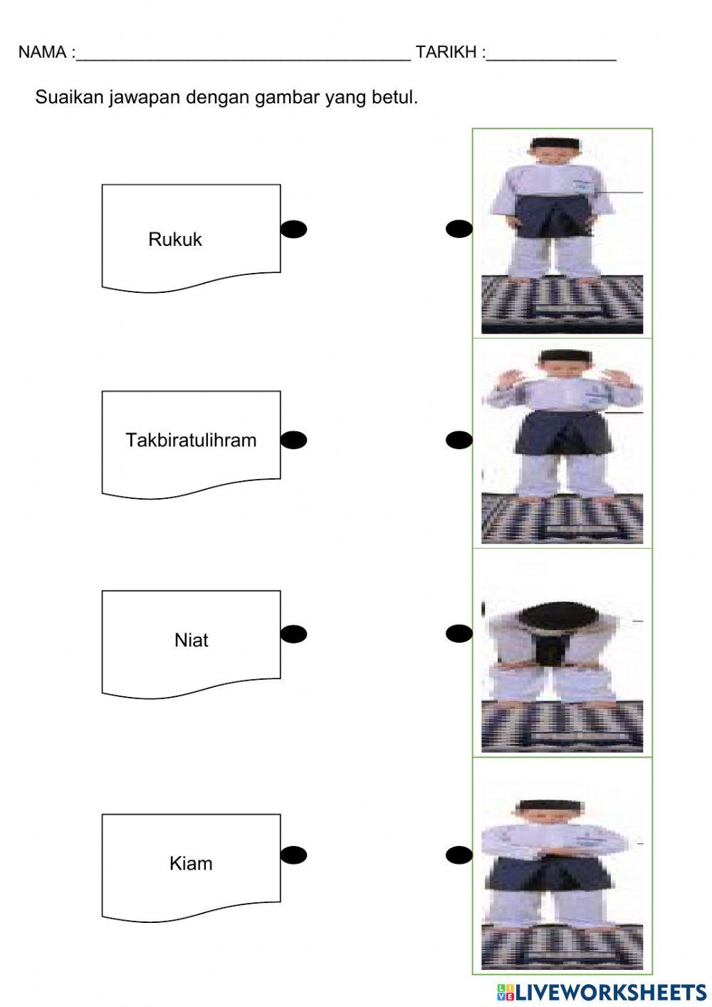 Perlakuan Solat online pdf exercise | Live Worksheets